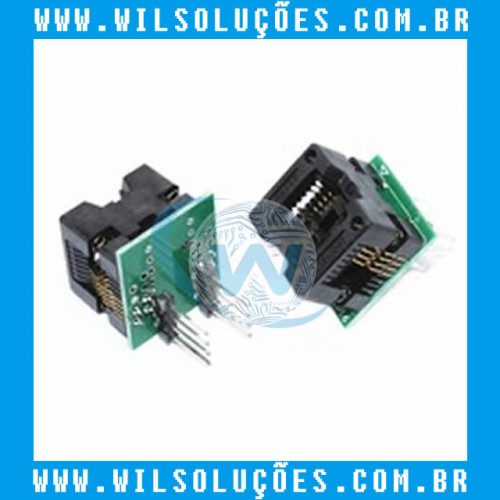 Adaptador socket Para Gravador Bios Eprom Soic8 - Sop8 - Dip8 - 150mil
